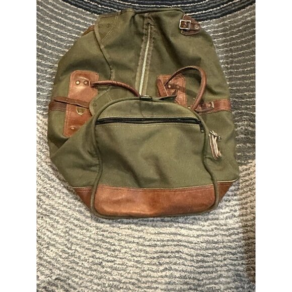 Bags | Vintage Orvis Battenkill Duffle Bag Green Canvas And Leather ...